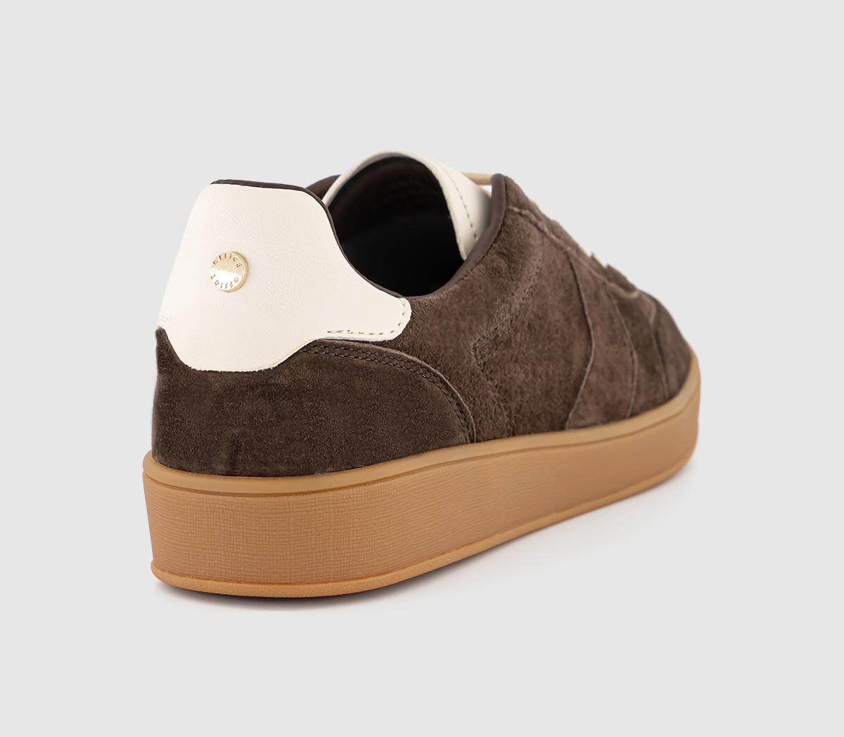 OFFICE Thrive Lace Up Suede Cup Sole Trainers Brown Suede - Women's ...
