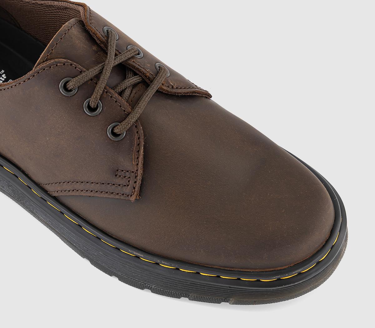 Dr. Martens Brookline Lo 3 Eye Shoes Dark Brown Crazy Horse - Men's ...