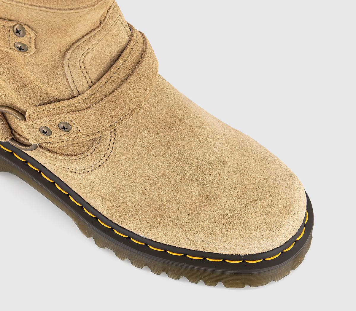 Dr. Martens Anistone Harness Ankle Boots Savannah Tan Suede - Women's ...