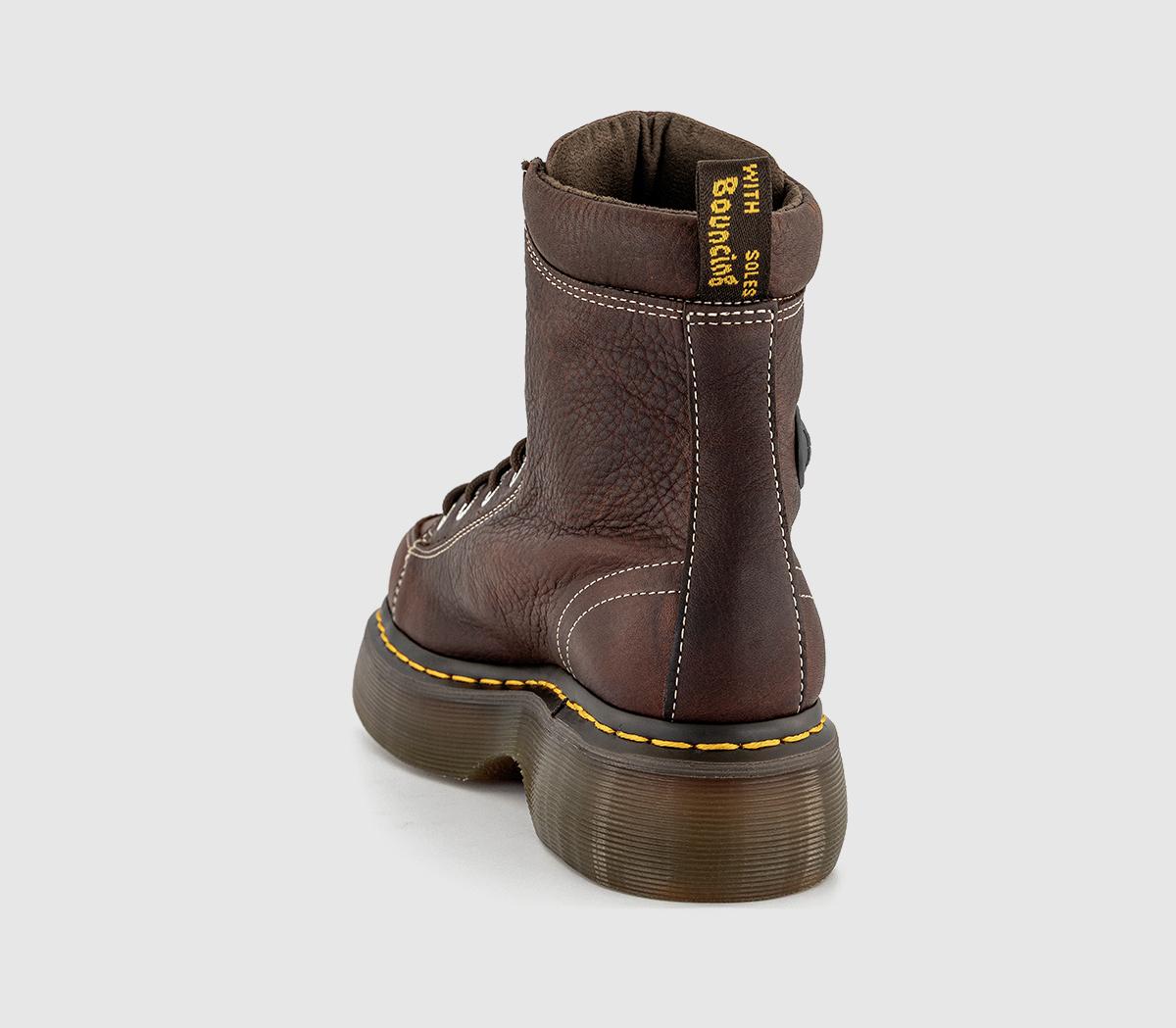 Dr. Martens Buzz 8 Eye Boots Dark Brown Grizzly - Flat Shoes for Women
