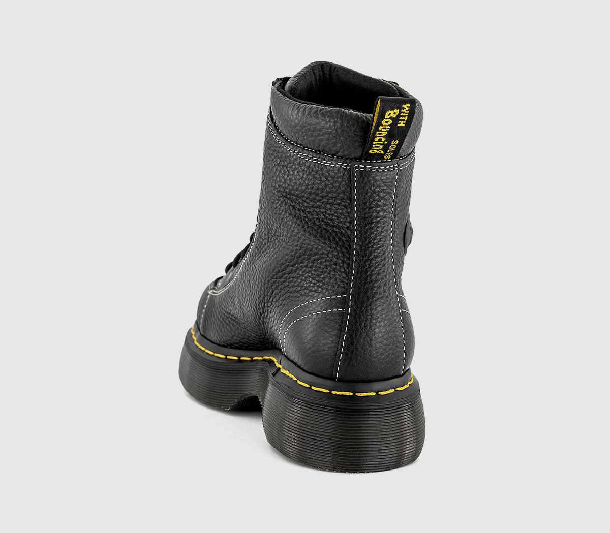 Dr. Martens Buzz 8 Eye Boots Black Milled Nappa - Flat Shoes for Women