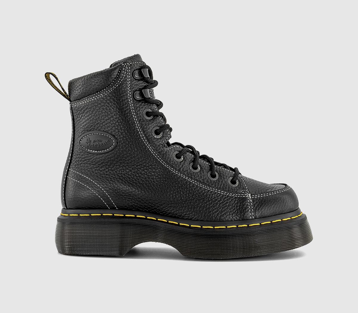Dr. Martens Buzz 8 Eye Boots Black Milled Nappa - Flat Shoes for Women
