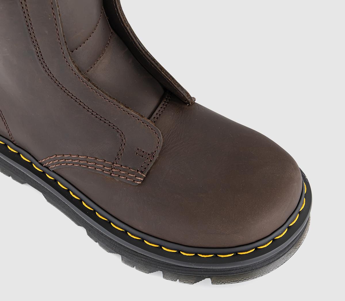 Dr. Martens Zebzag Laceless Boots Dark Brown Wyoming - Women's Ankle Boots