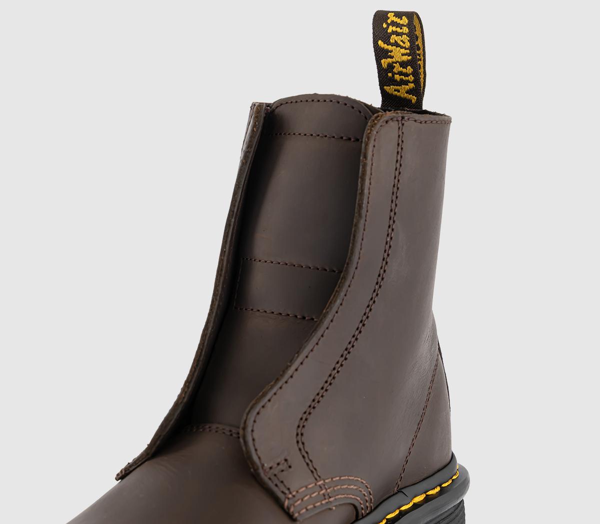 Dr. Martens Zebzag Laceless Boots Dark Brown Wyoming - Women's Ankle Boots