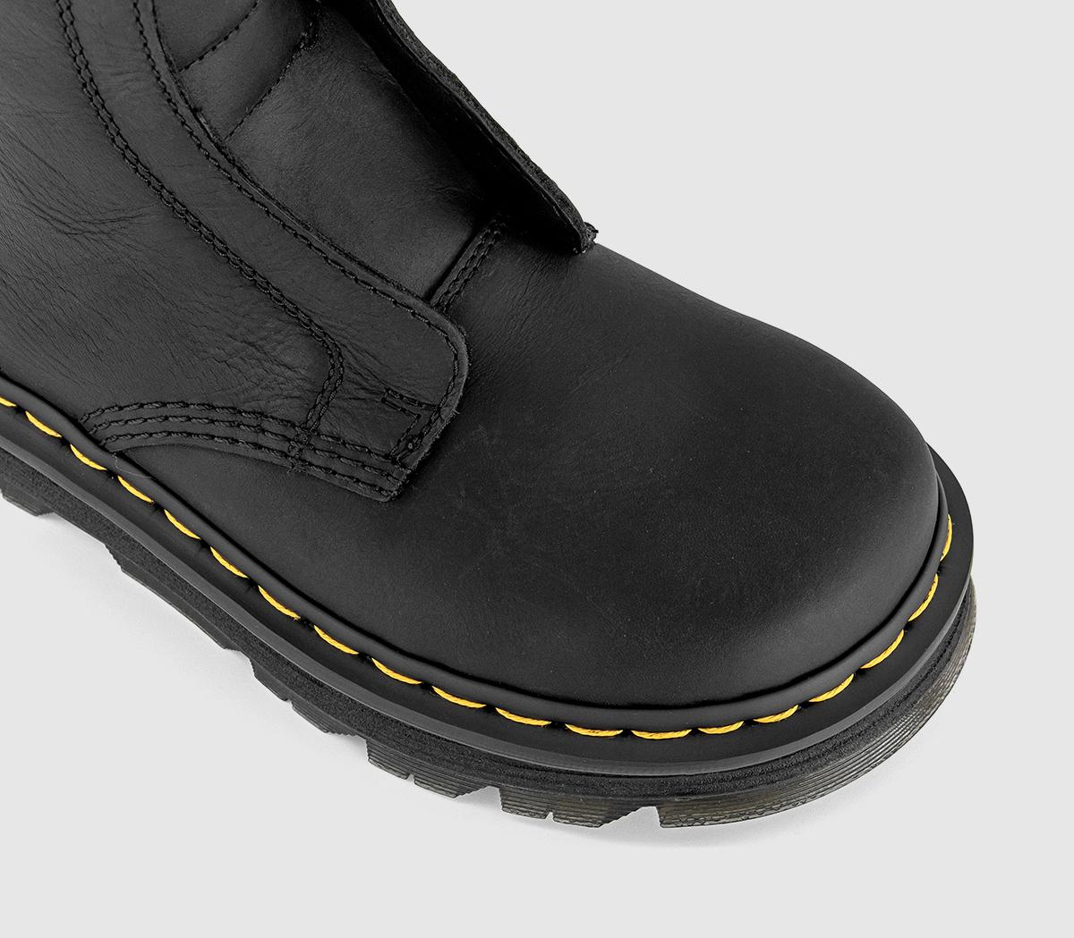 Dr. Martens Zebzag Laceless Boots Black Wyoming - Women's Ankle Boots