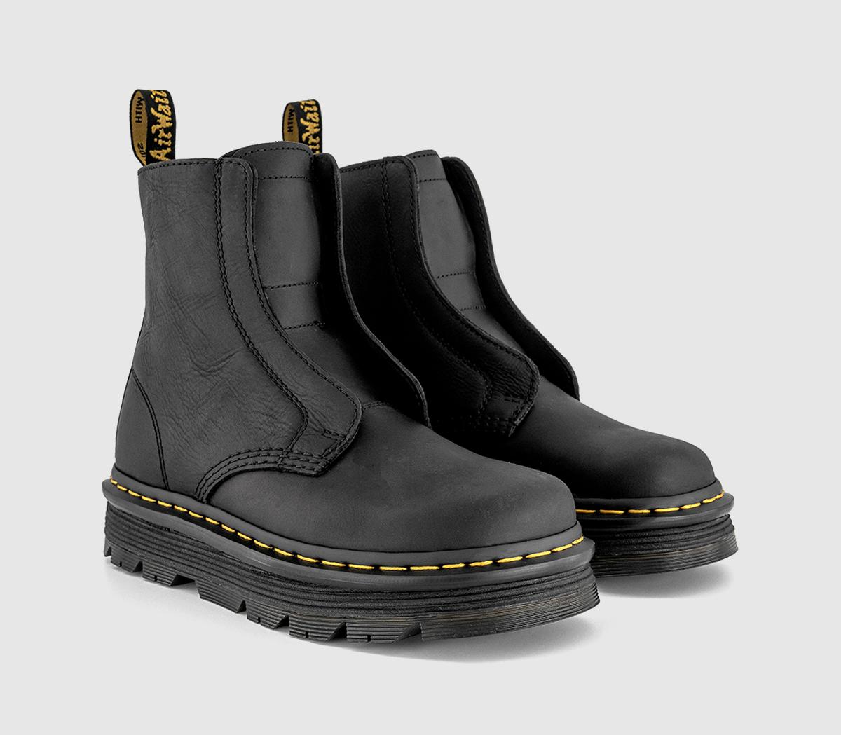 Dr. Martens Zebzag Laceless Boots Black Wyoming - Women's Ankle Boots