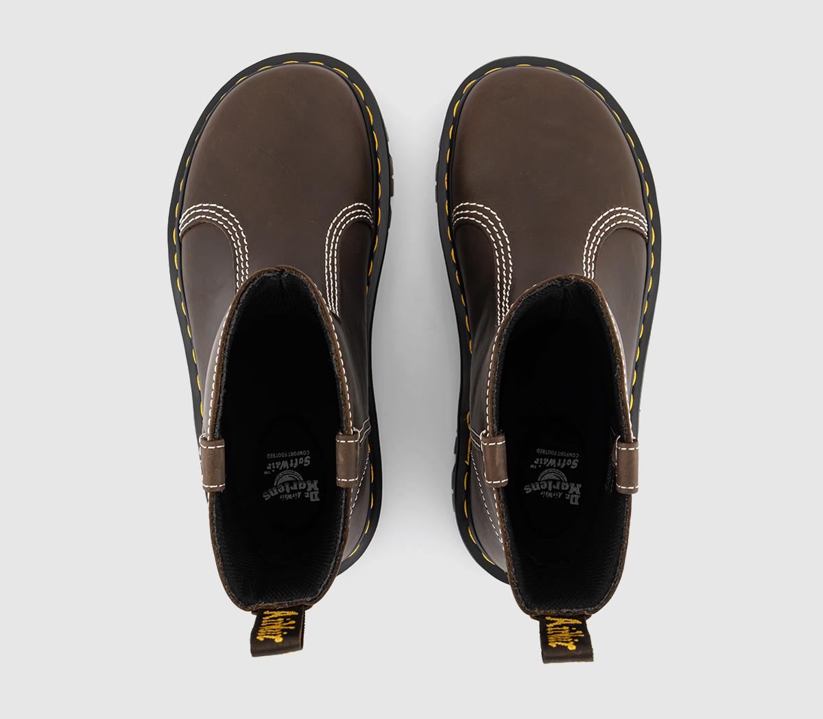 Dr. Martens Zebzag Rigger Boots Dark Brown Wyoming - Women's Ankle Boots