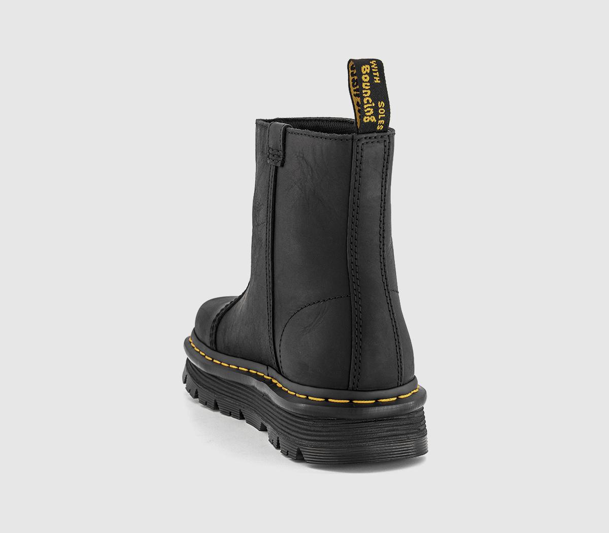 Dr. Martens Zebzag Rigger Boots Black Wyoming - Women's Ankle Boots