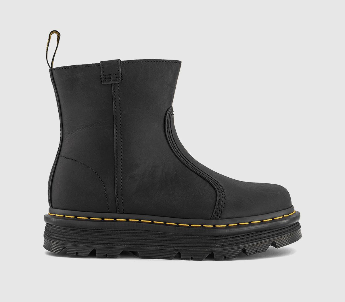 Dr. Martens Zebzag Rigger Boots Black Wyoming - Women's Ankle Boots