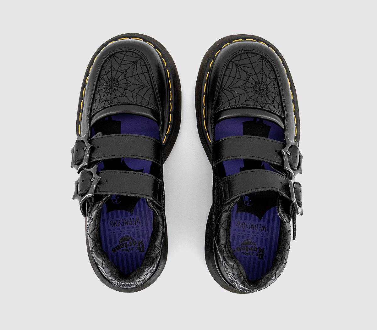 Dr. Martens Buzz Mary Jane Wednesday Shoes Black Nappa Lux - Flat Shoes ...