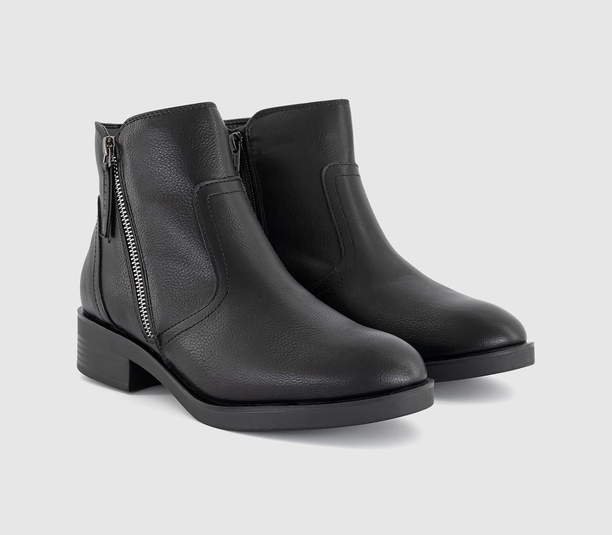 OFFICE Agnes Side Zip Ankle Boots Black - Women's Ankle Boots