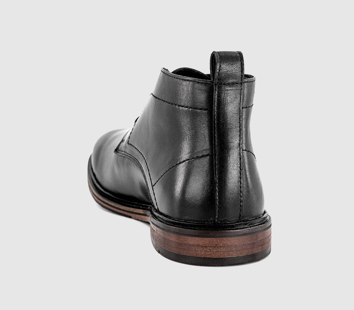 OFFICE Barnaby Smart Chukka Boots Black Leather - Men’s Boots