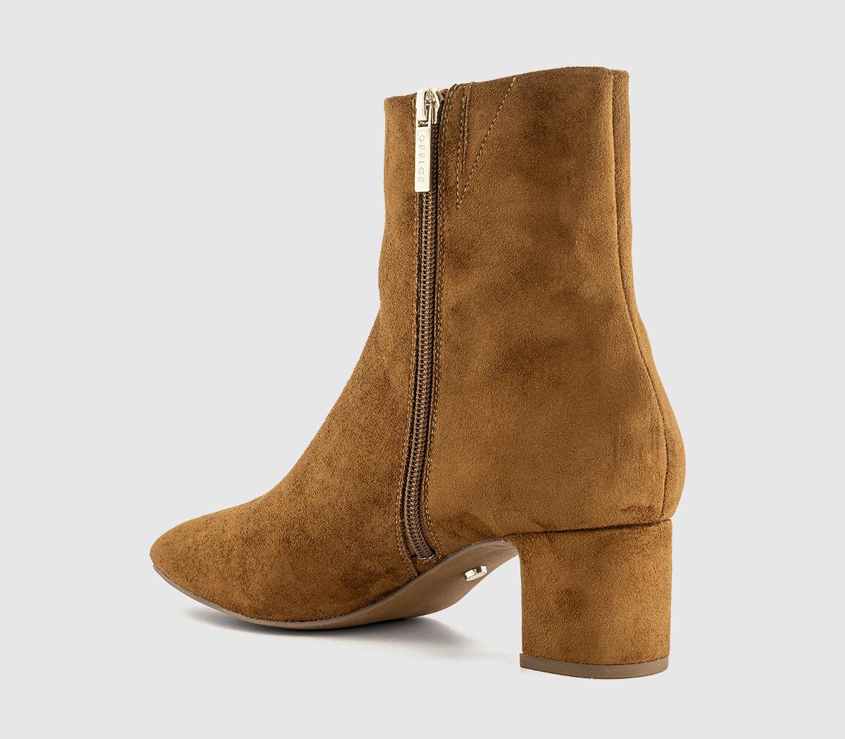 OFFICE Aniston Block Heel Ankle Boots Tan - Women's Ankle Boots