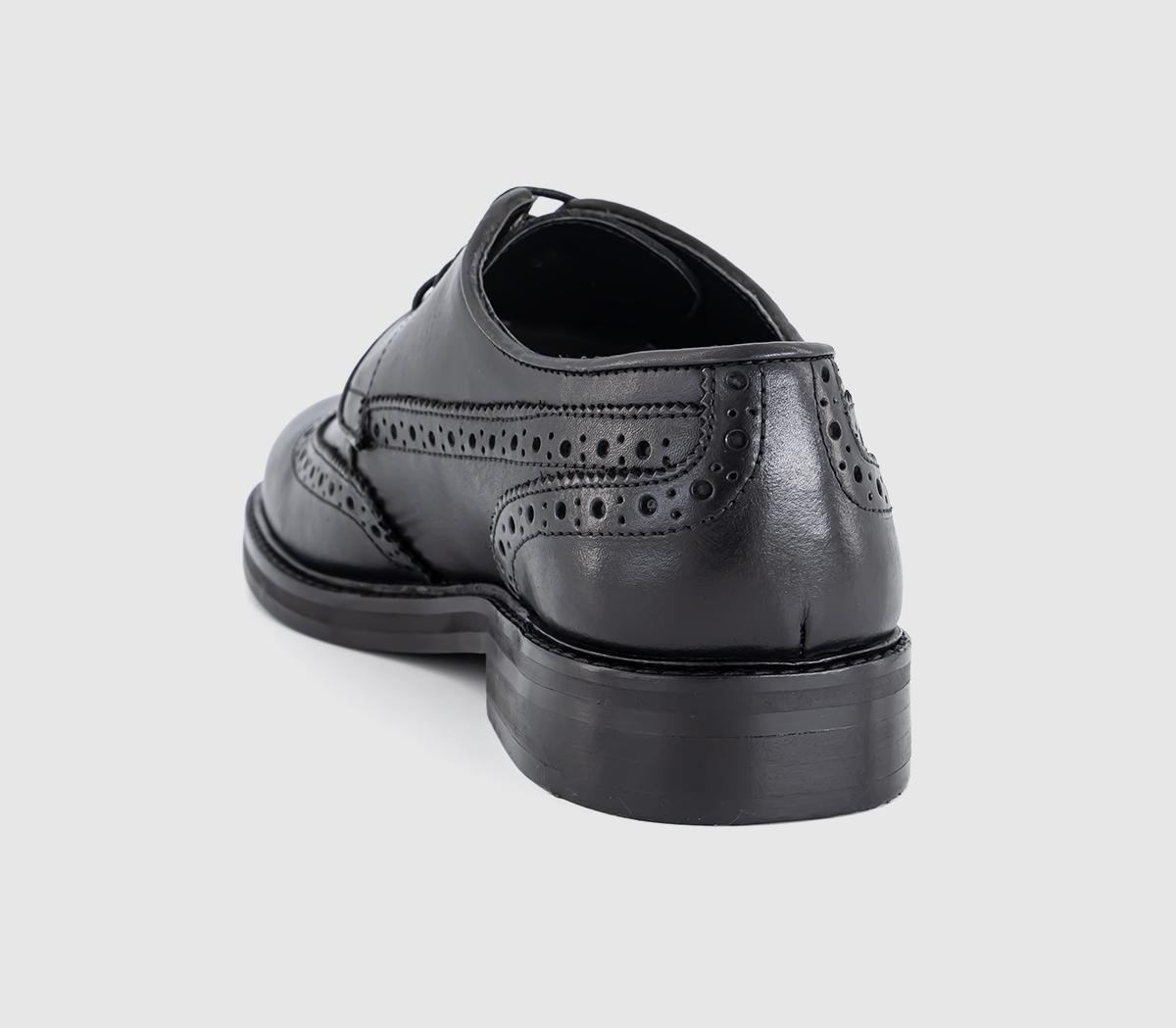 OFFICE Mayhem Derby Lace Up Brogues Black Leather - Men’s Smart Shoes