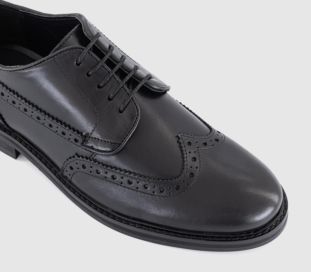 OFFICE Mayhem Derby Lace Up Brogues Black Leather - Men’s Smart Shoes