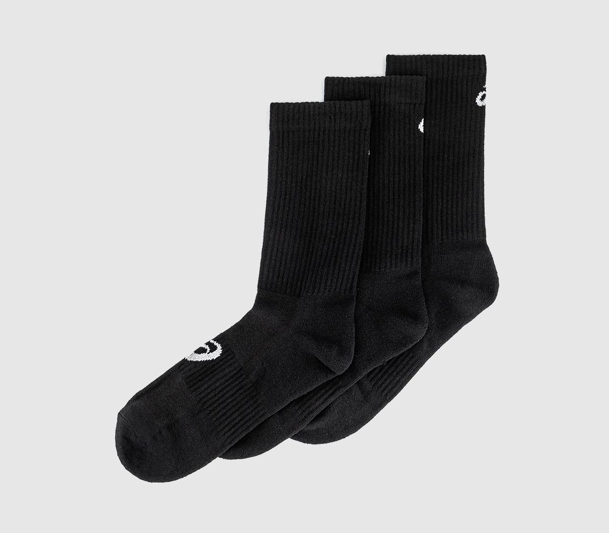 Click here for Asics 3pk Crew Socks Black White prices