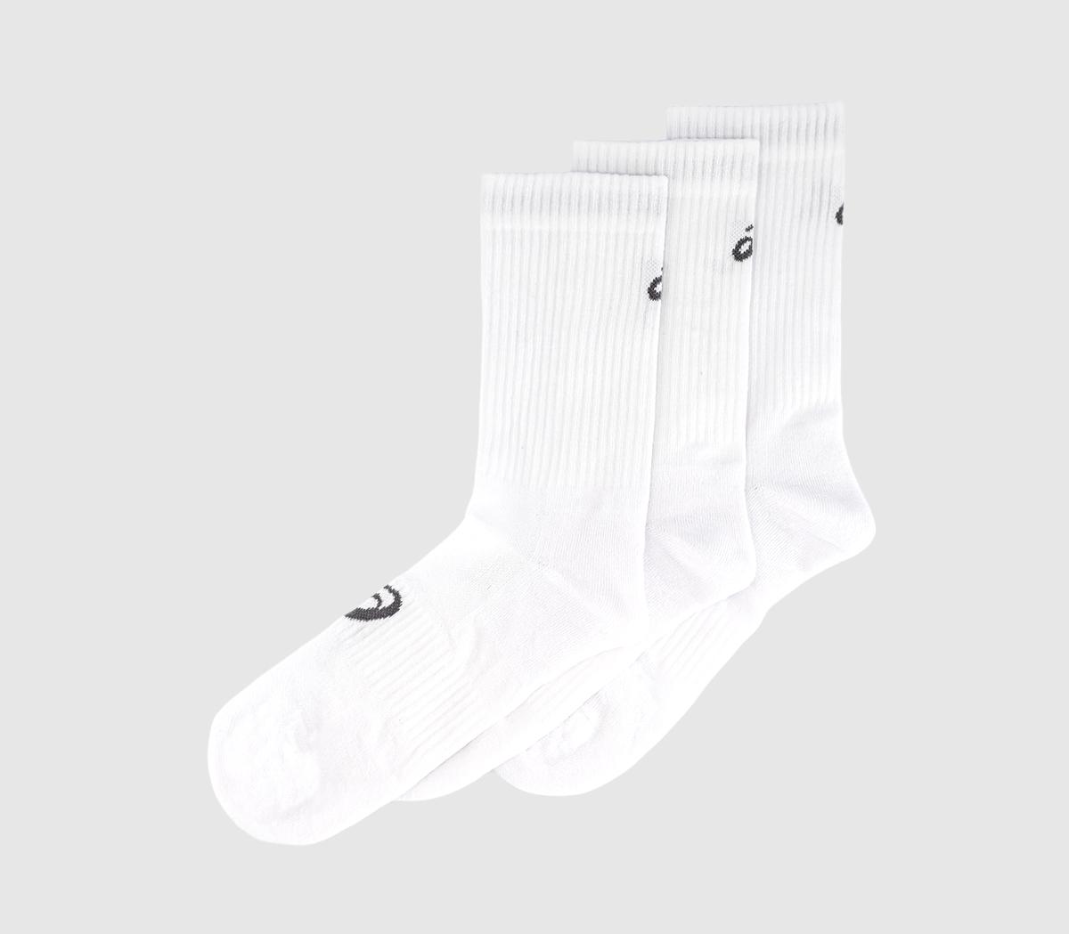 Click here for Asics 3pk Crew Socks White Black prices