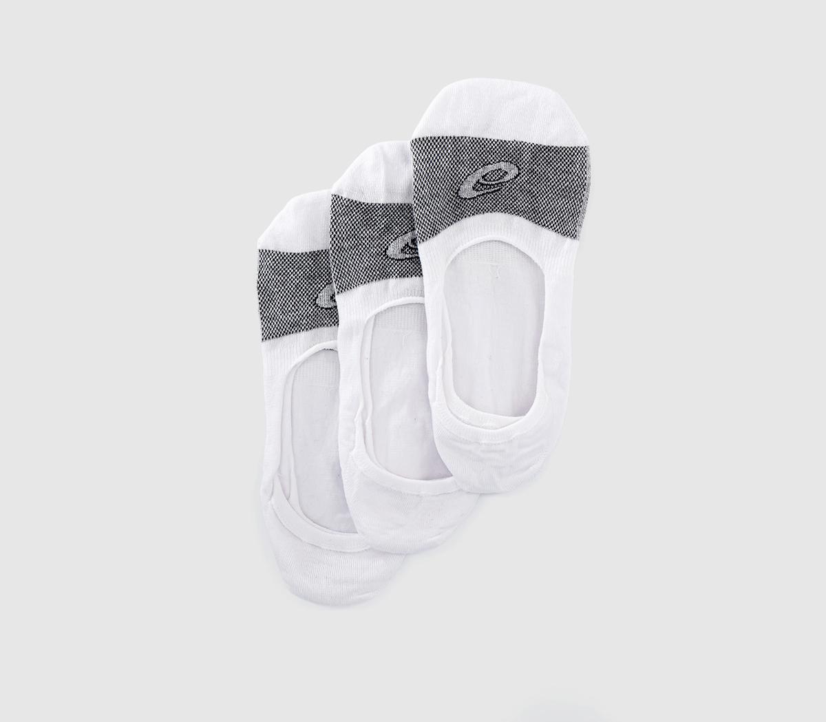 Click here for Asics 3pk Secret Socks White Black  M prices