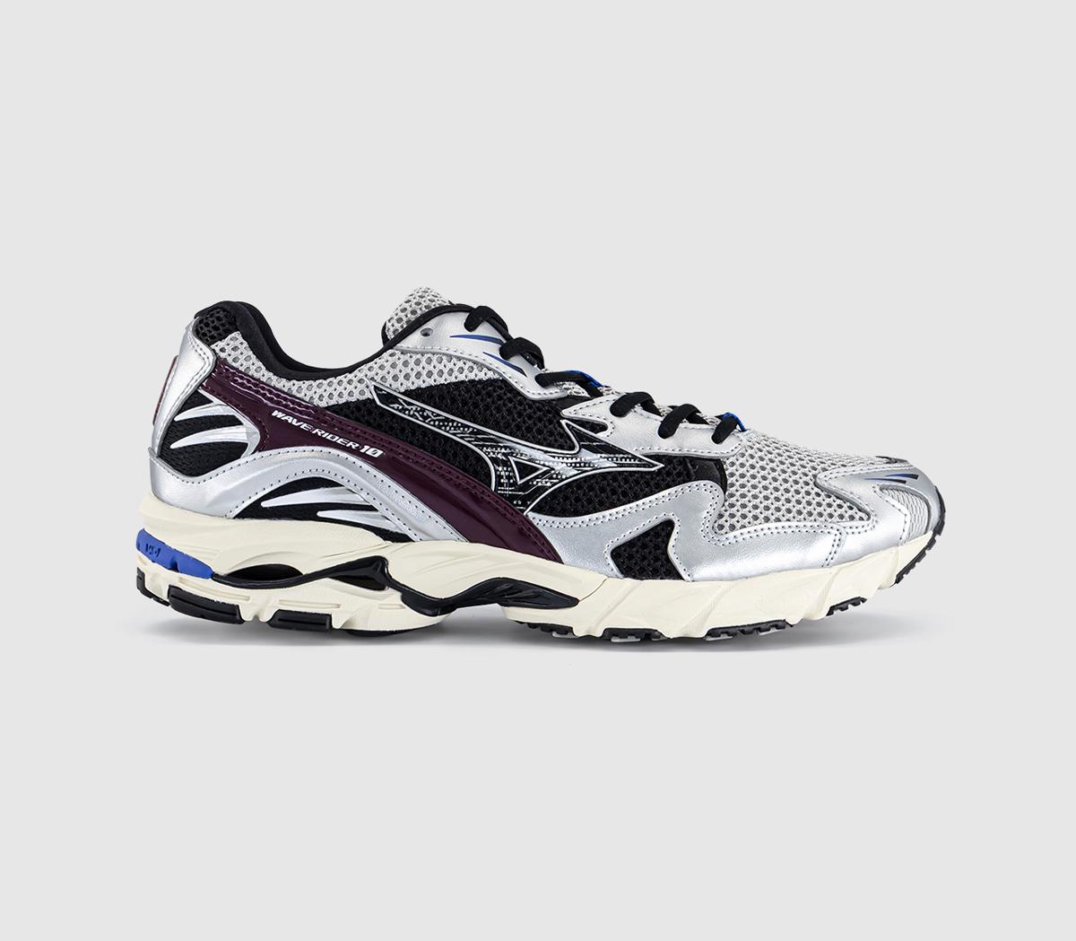 Click here for Mizuno Wave Rider 10 Trainers Harbor Mist Black Fi... prices