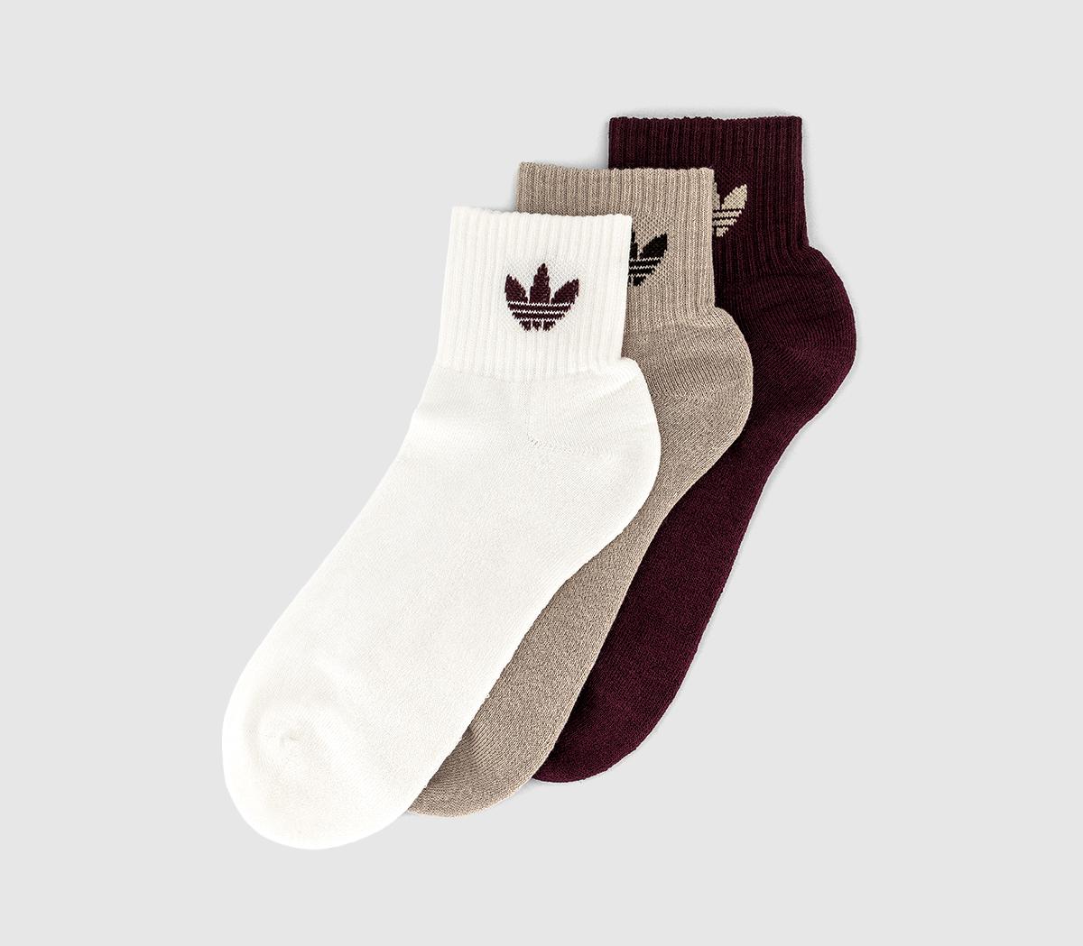 Click here for Adidas Ankle Socks 3 Pairs White Stone Maroon prices