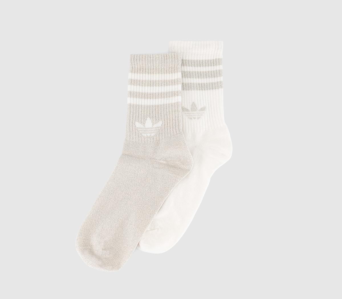 Click here for Adidas Crew Socks 2 Pairs Gold White Glitter In Mu... prices