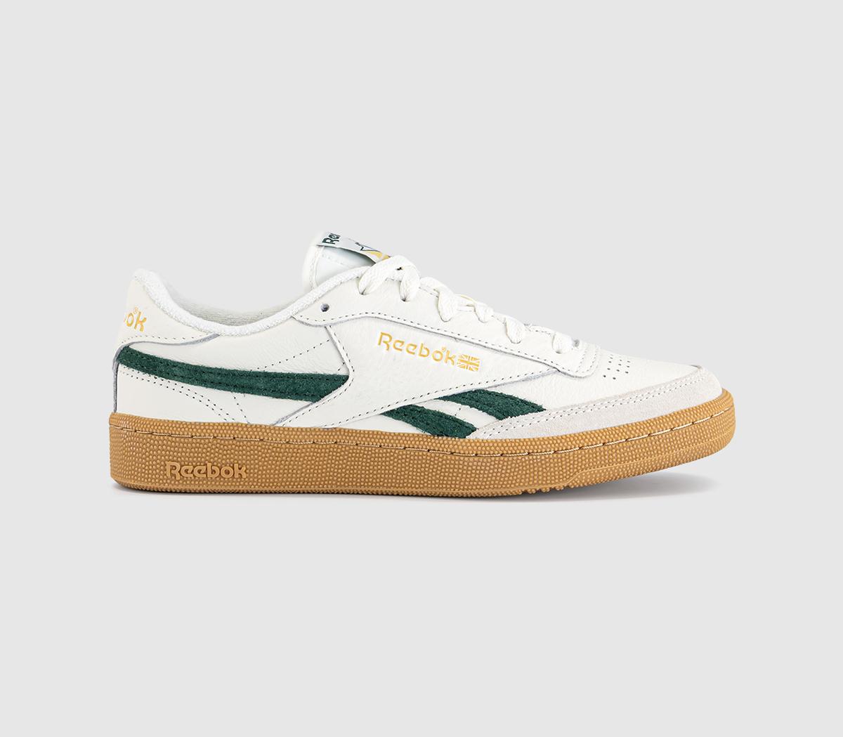 Click here for Reebok Club C Revenge Trainers Chalk Dark Green Gu... prices