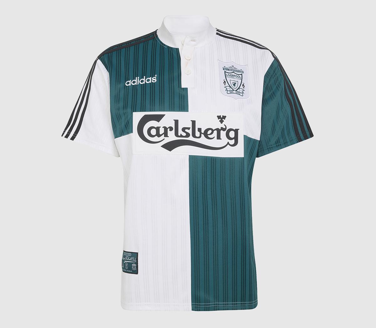 Click here for adidas Mens Lfc Away Jersey 95 White Rich Green prices