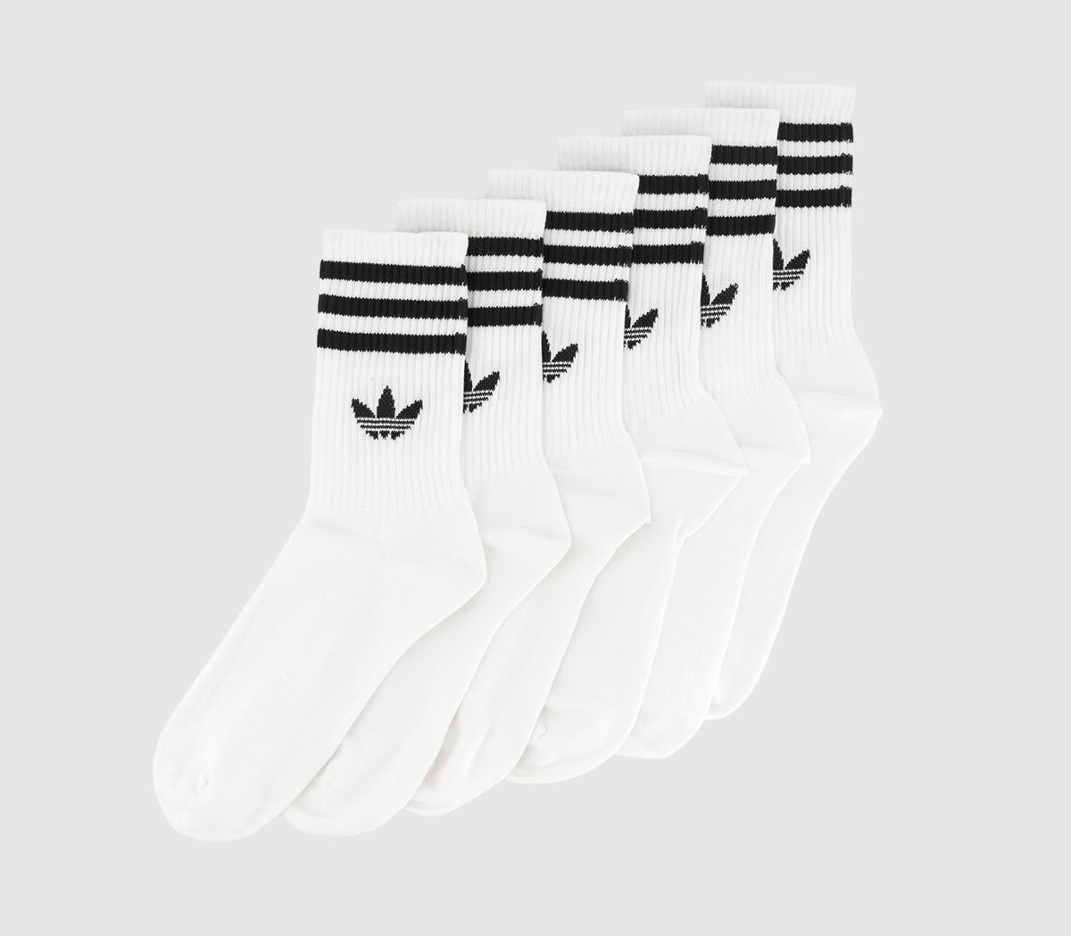 Click here for Adidas Mid Cut Crew Sock 6 Pack White Black prices