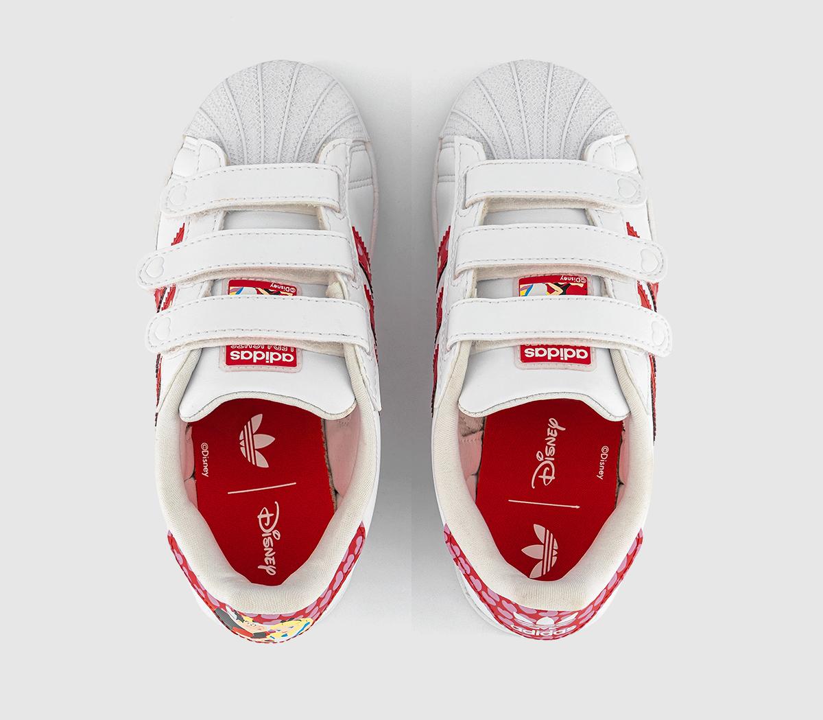 adidas Superstar Disney Led Lights Youth Trainers Black Bright Red ...