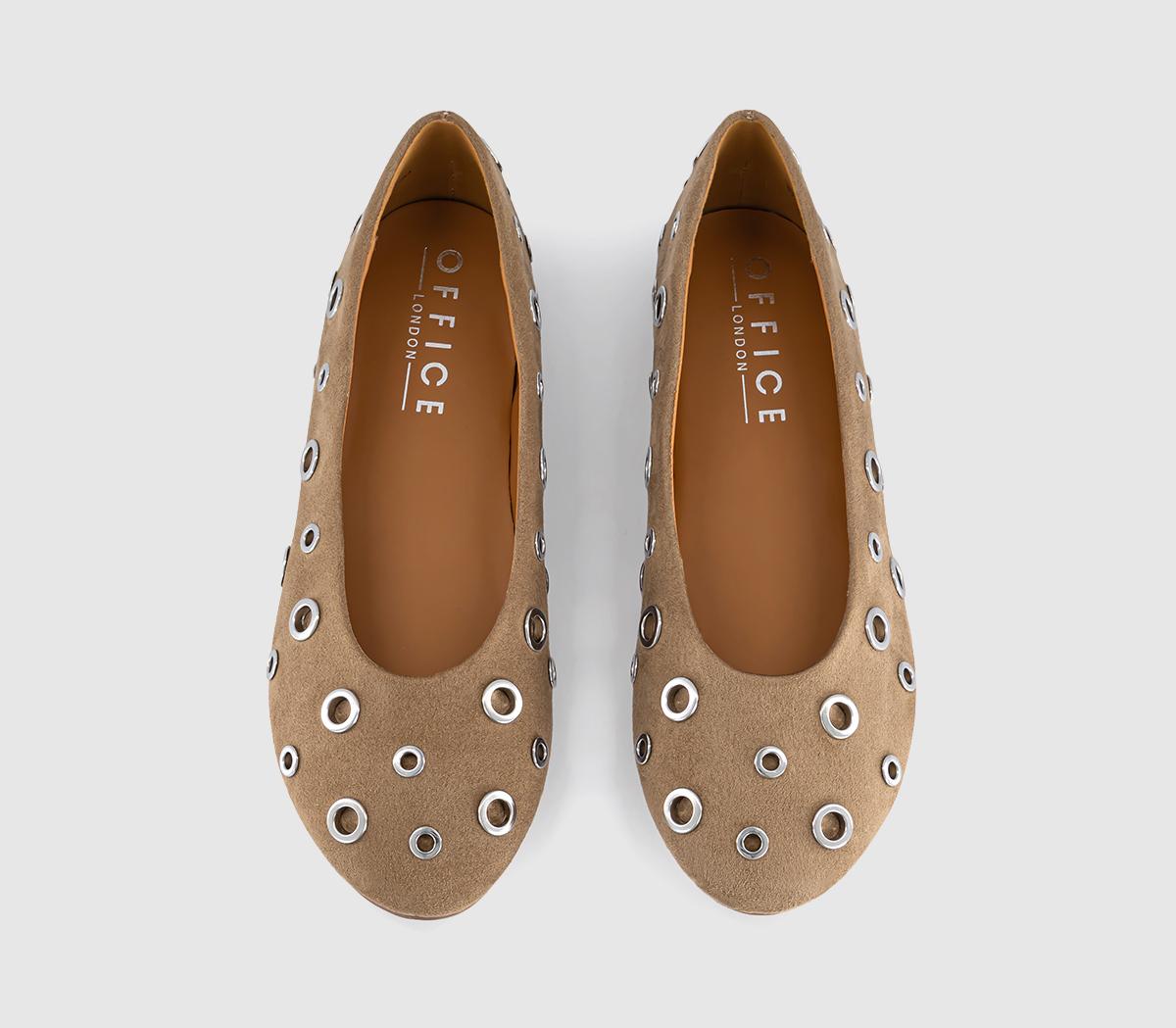 OFFICE Forever Rivet Hardware Ballerina Shoes Beige - Flat Shoes for Women