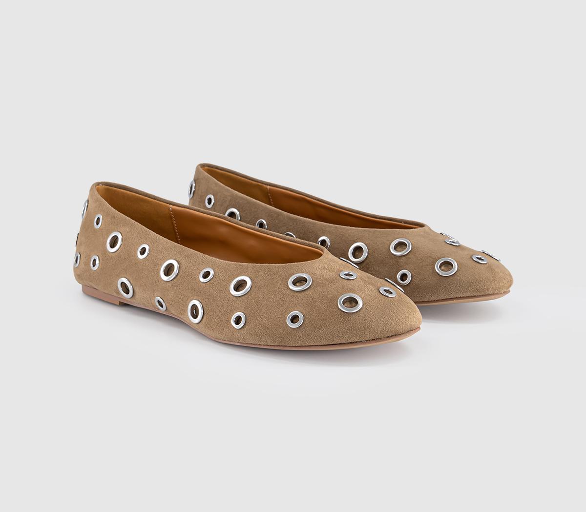 OFFICE Forever Rivet Hardware Ballerina Shoes Beige - Flat Shoes for Women