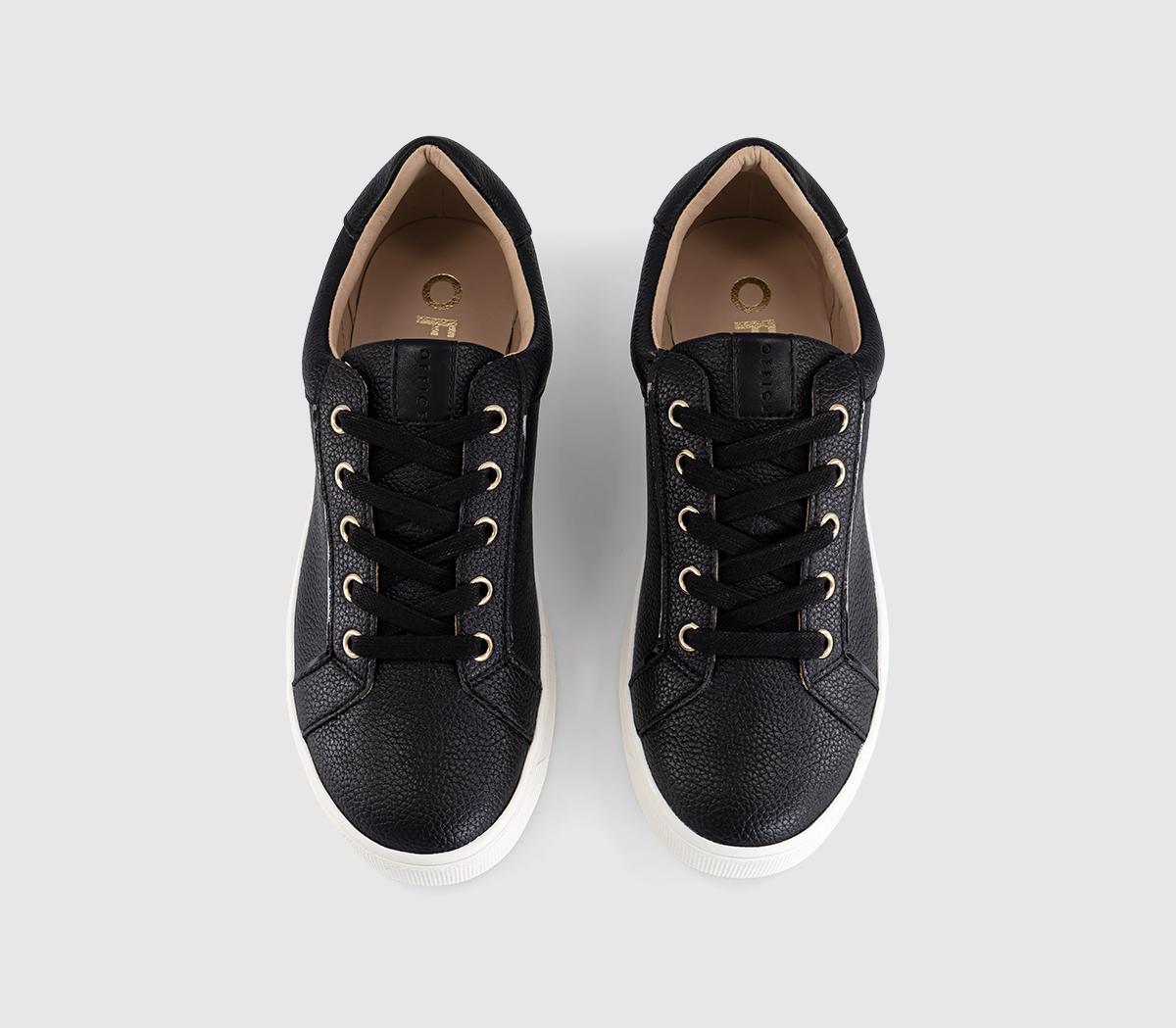 OFFICE Twister Lace Up Platform Trainers Black - Flat Shoes for Women