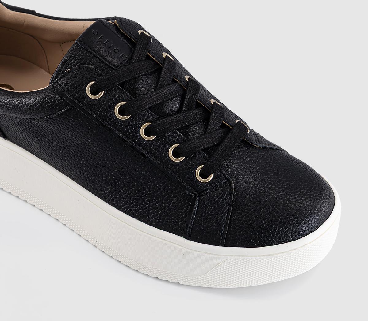 OFFICE Twister Lace Up Platform Trainers Black - Flat Shoes for Women