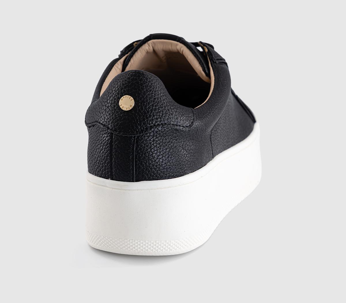 OFFICE Twister Lace Up Platform Trainers Black - Flat Shoes for Women
