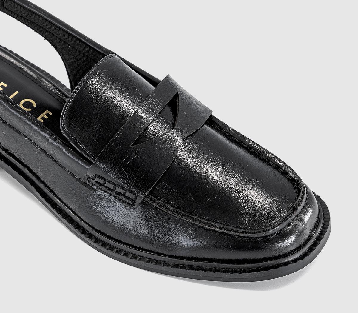 OFFICE Ferris Slingback Saddle Loafers Black - Flat Shoes for Women