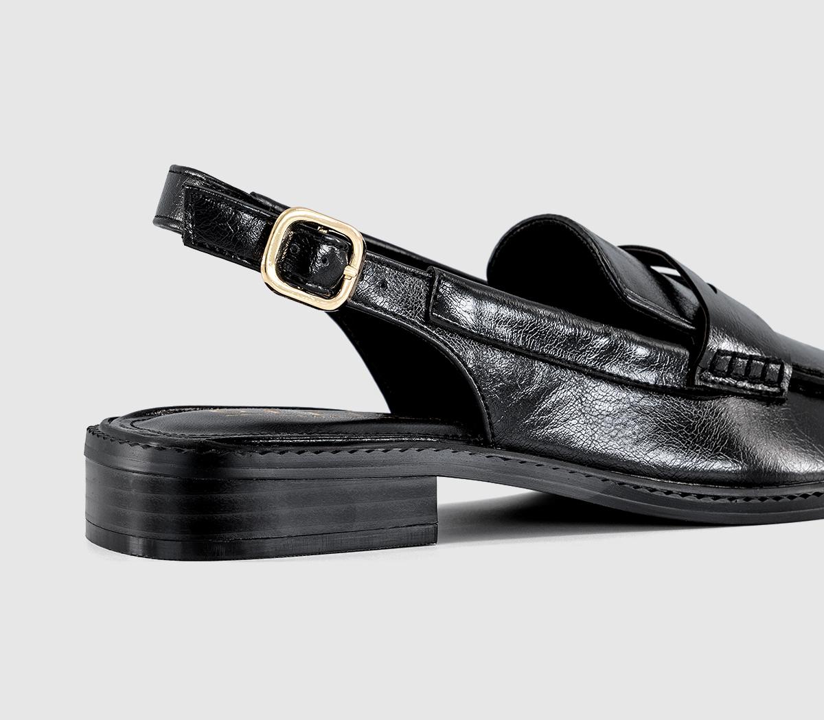 OFFICE Ferris Slingback Saddle Loafers Black - Flat Shoes for Women