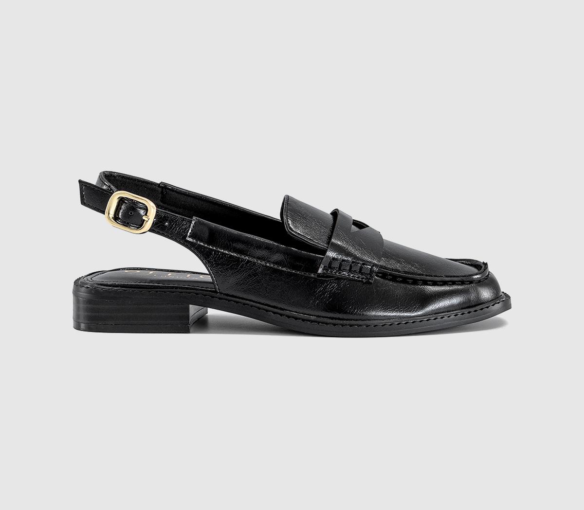 OFFICE Ferris Slingback Saddle Loafers Black - Flat Shoes for Women