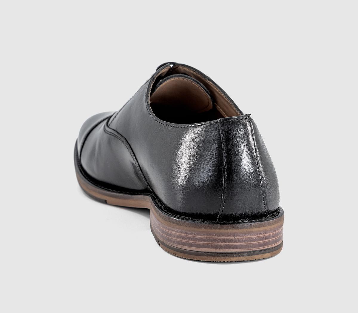 OFFICE Malcolm Toe Cap Oxford Shoes Black Leather - Men’s Smart Shoes