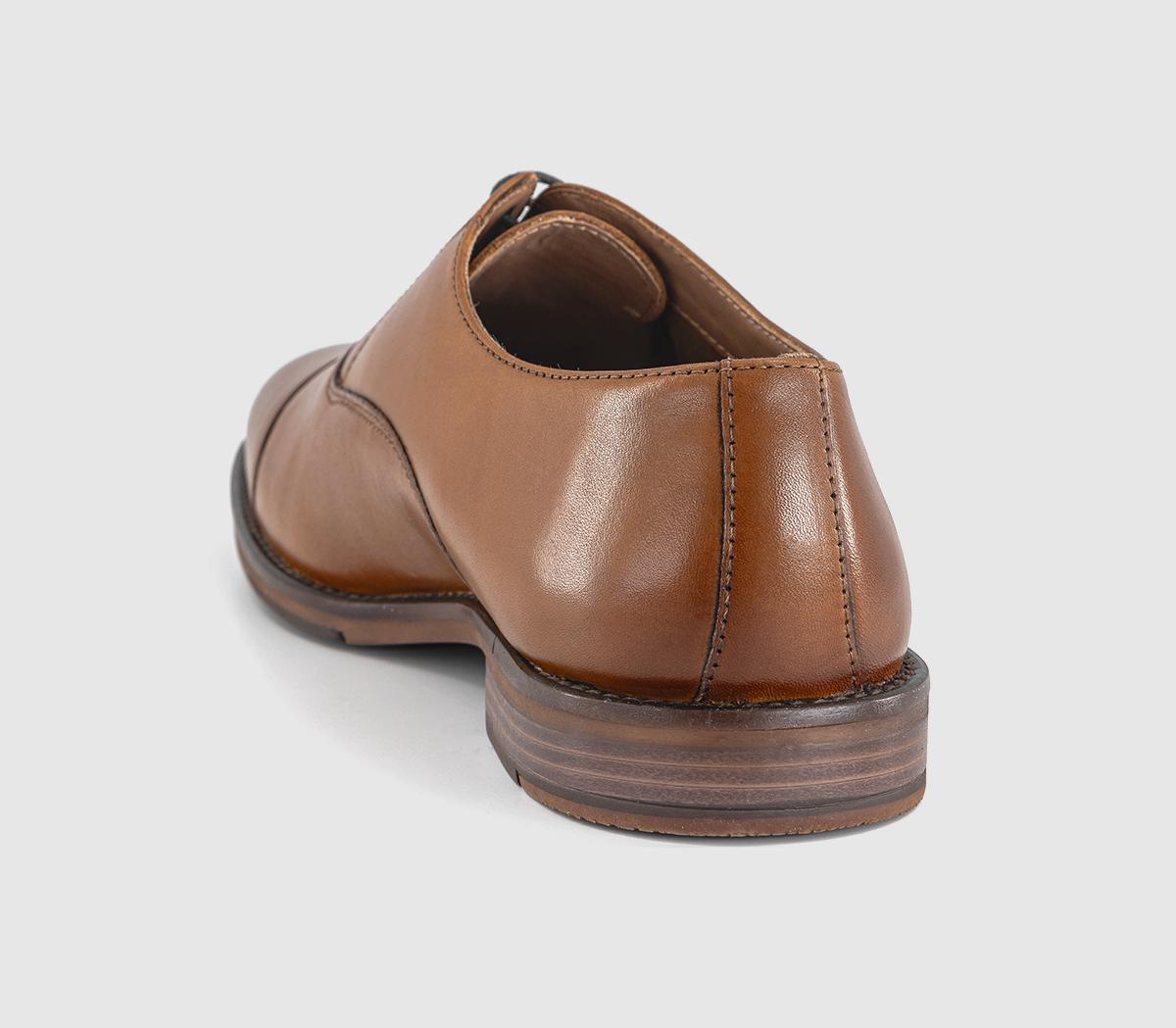 OFFICE Malcolm Toe Cap Oxford Shoes Tan Leather - Men’s Smart Shoes