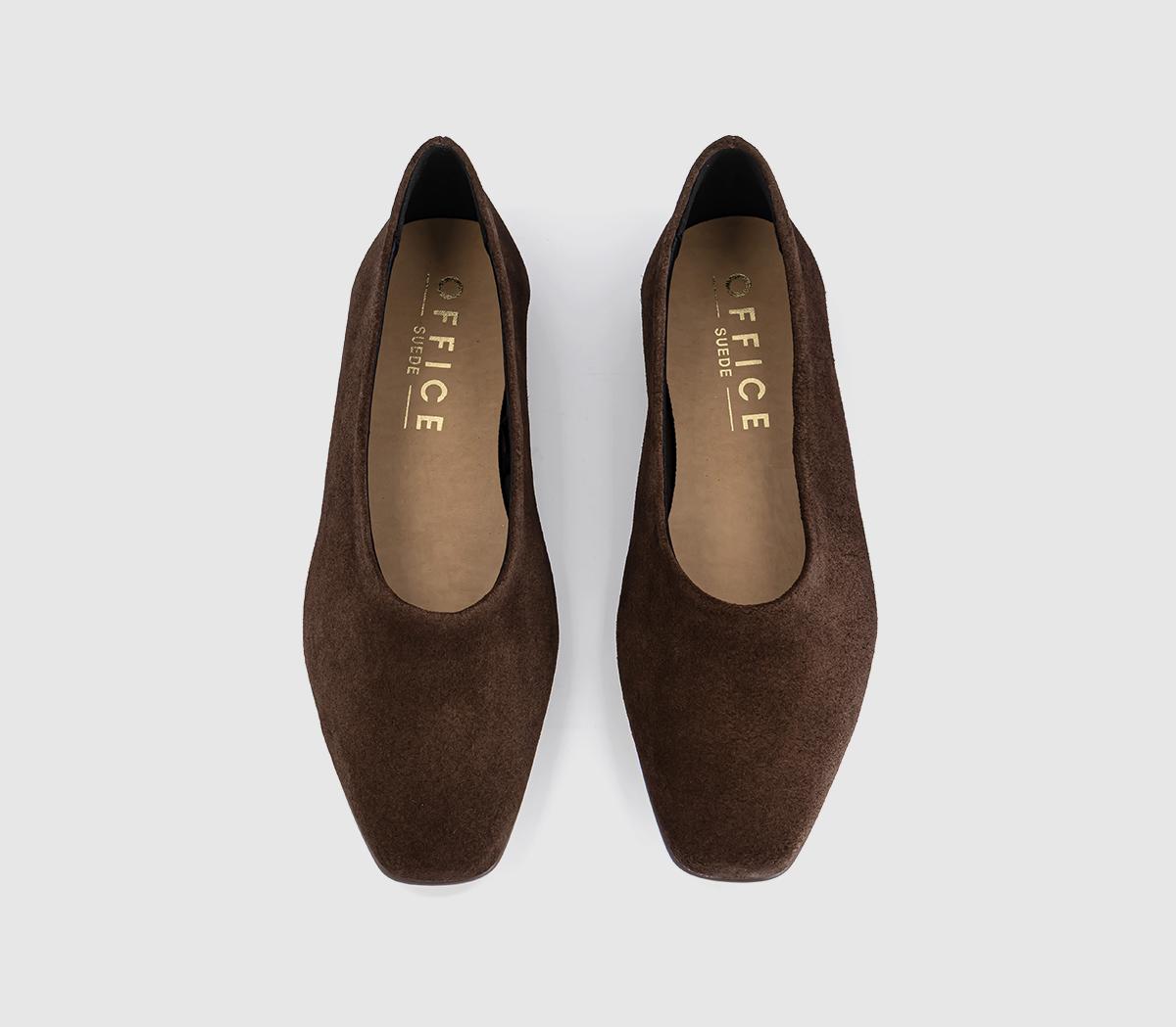 OFFICE Foster High Cut Ballet Flats Brown Suede - Flat Shoes for Women