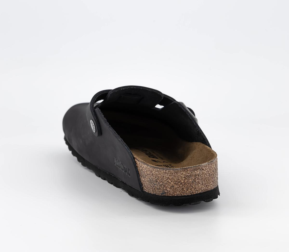 BIRKENSTOCK Boston Clogs M Black Oiled Leather - Men's Casual Shoes