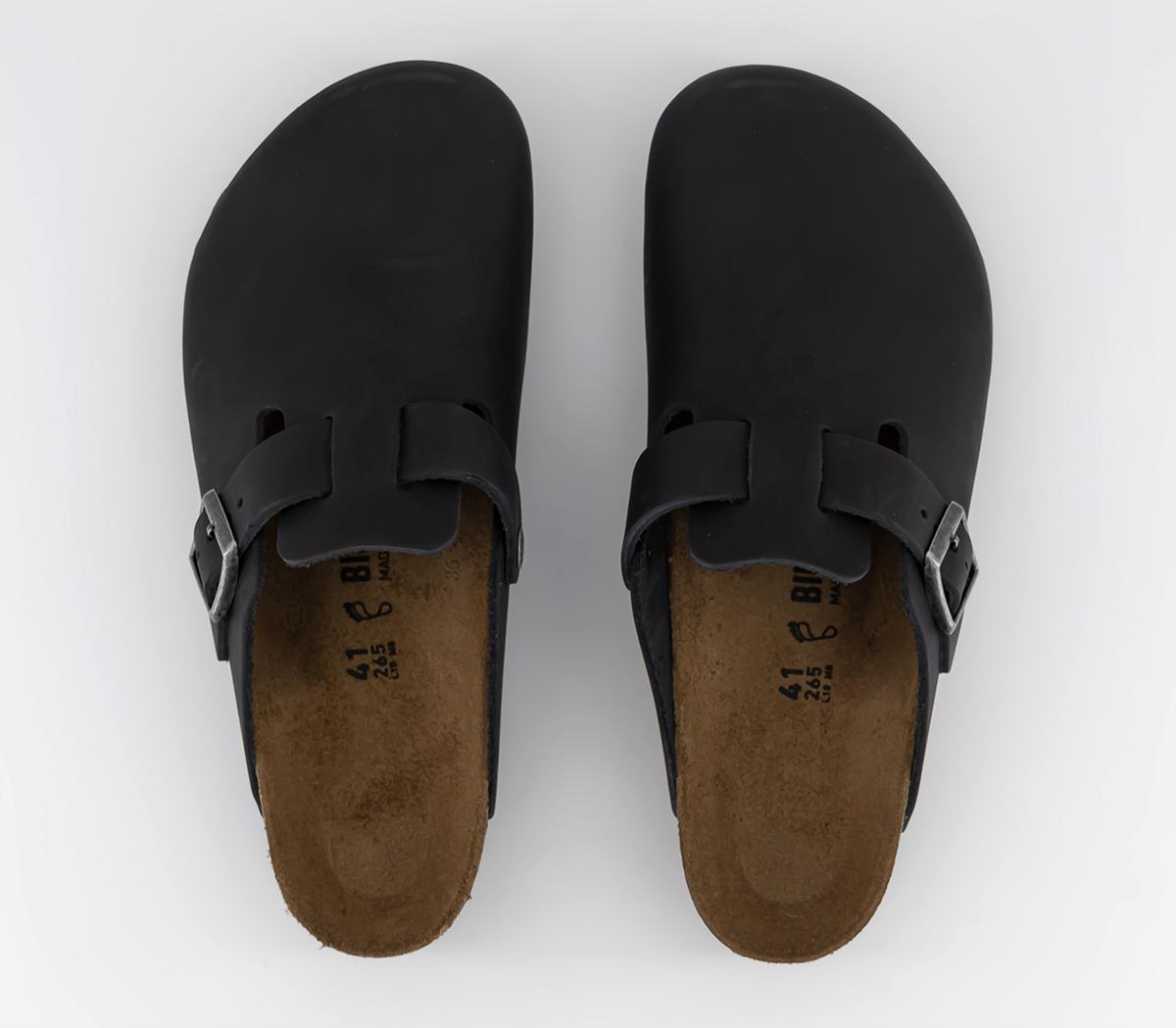 BIRKENSTOCK Boston Clogs M Black Oiled Leather - Men's Casual Shoes