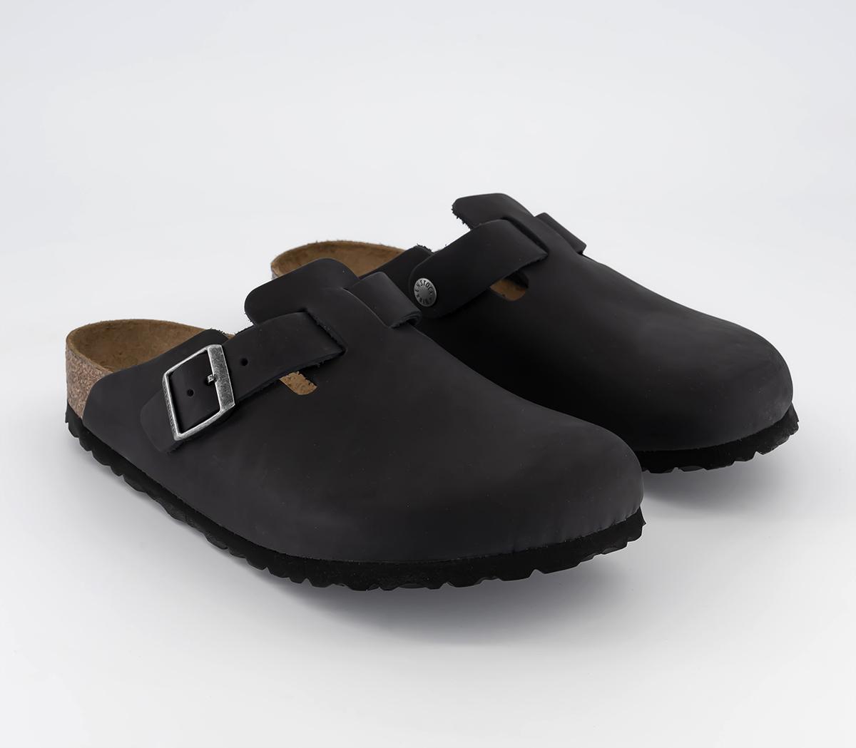 BIRKENSTOCK Boston Clogs M Black Oiled Leather - Men's Clogs