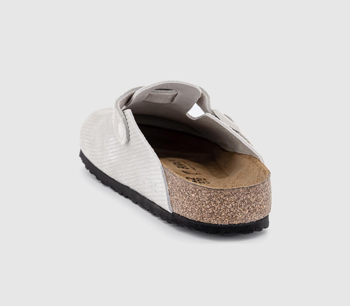 BIRKENSTOCK Boston Clogs M Corduroy Antique White - Men's Casual Shoes