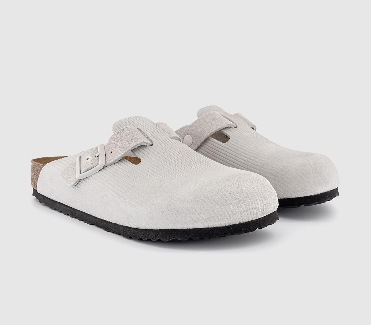 BIRKENSTOCK Boston Clogs M Corduroy Antique White - Men's Casual Shoes