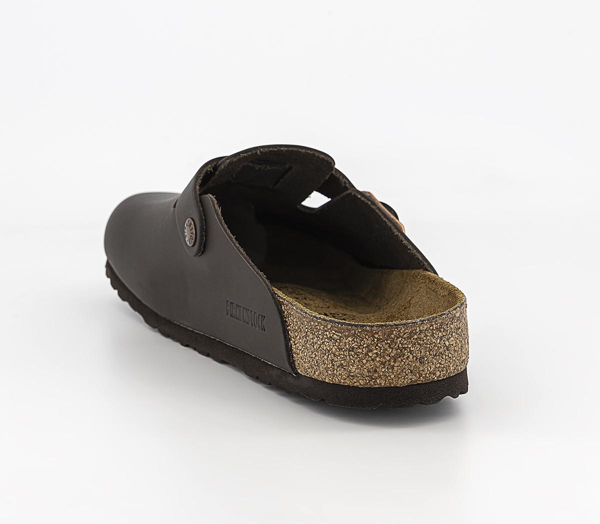 BIRKENSTOCK Boston Clog Dark Brown Leather - Slides & Sandals
