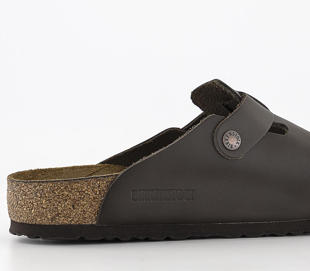 BIRKENSTOCK Boston Clog Dark Brown Leather - Slides & Sandals
