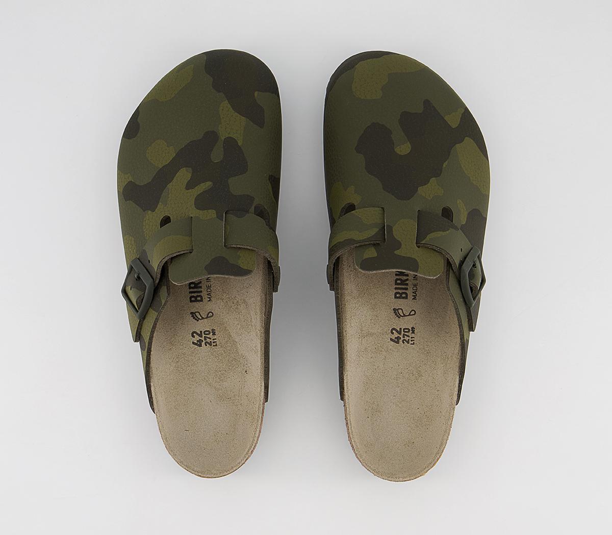 BIRKENSTOCK Boston Clogs Camo Green - Men's Clogs