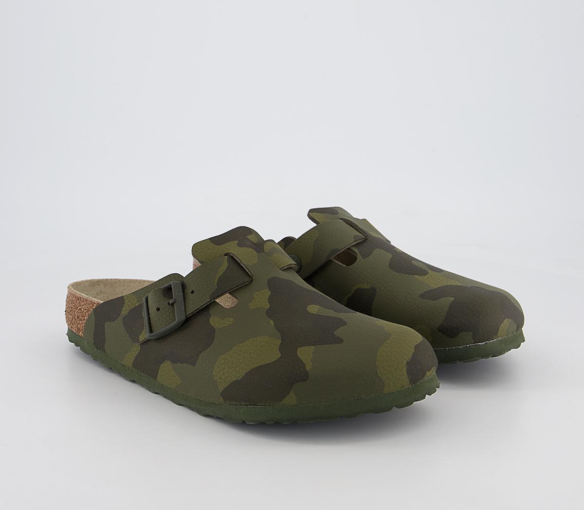 BIRKENSTOCK Boston Clogs Camo Green - Men's Clogs