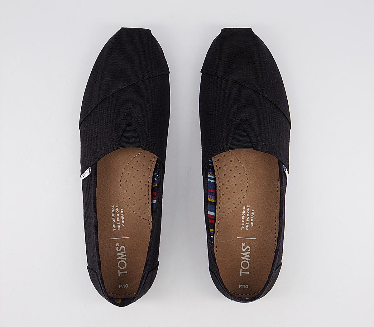 TOMS Classic Slip Ons Black Mono - Men's Casual Shoes
